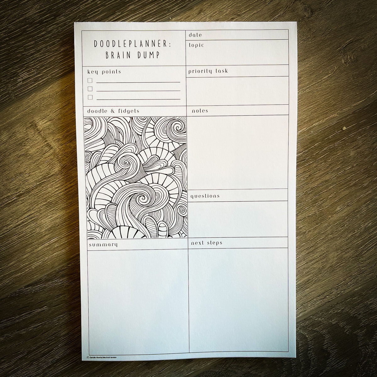 ADHD Mini Brain Dump DoodlePlanner Desk Pad – Advancing Aiden