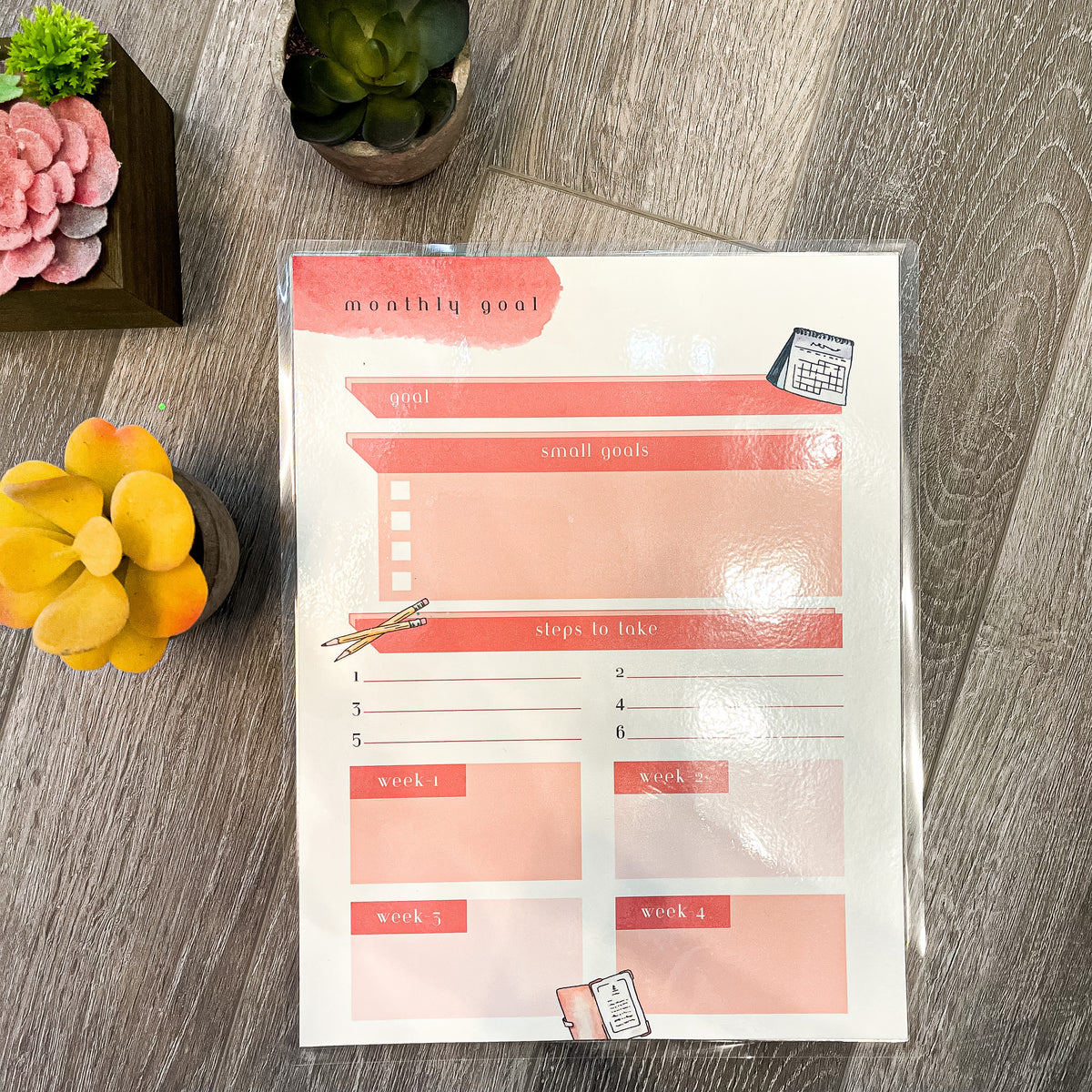 ADHD Watercolor Monthly Goal - Laminated Planner – Advancing Aiden